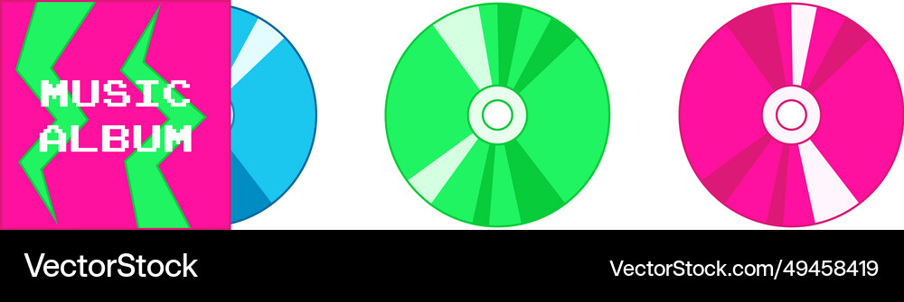 Music album with cds Royalty Free Vector Image