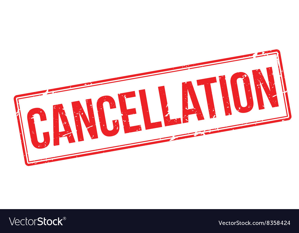 Cancellation red rubber stamp on white Royalty Free Vector