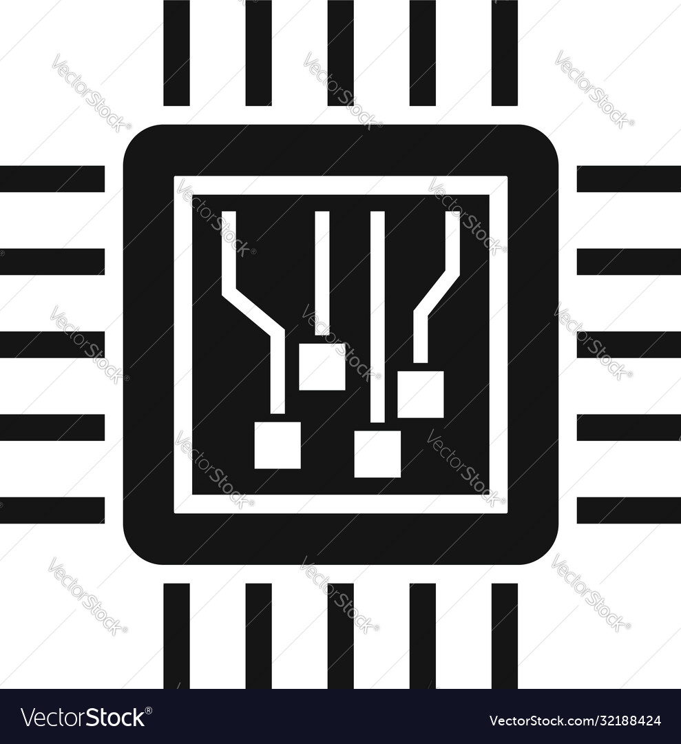Machine learning processor icon simple style Vector Image