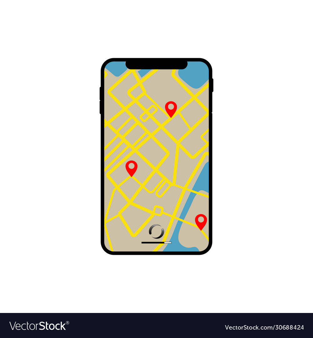 Mobile gps navigation concept smartphone Vector Image Mobile gps navigation concept smartphone Vector Image