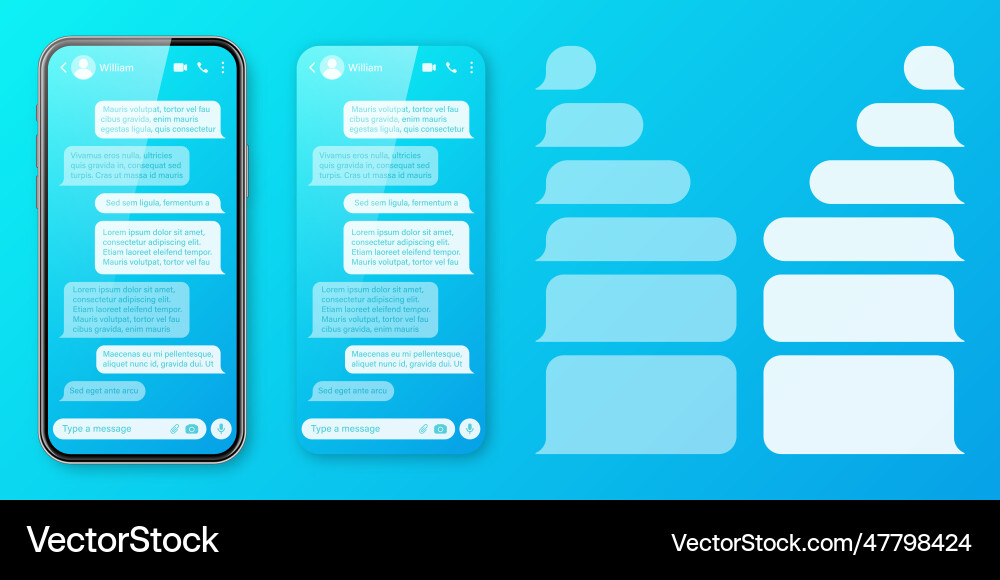 Realistic smartphone with messaging app Royalty Free Vector