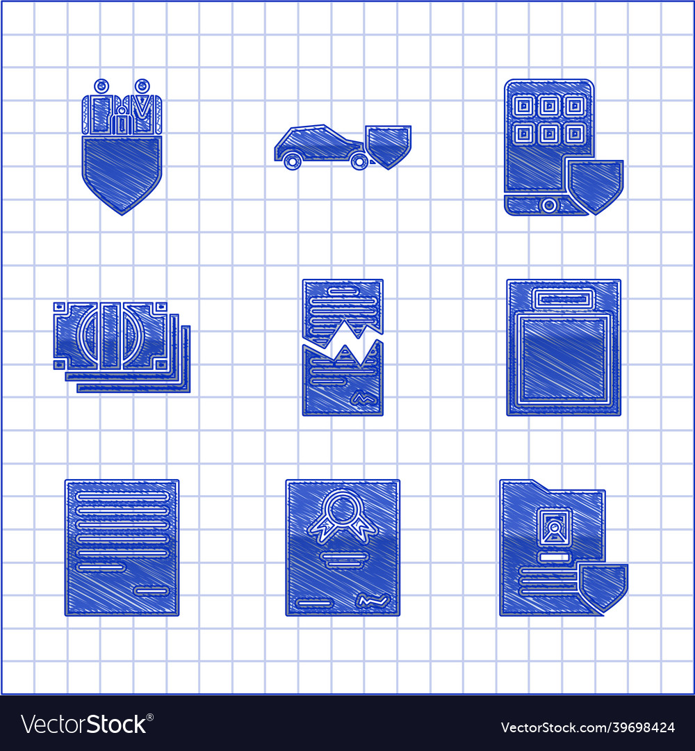 Set torn contract certificate template document Vector Image Set torn contract certificate template document Vector Image
