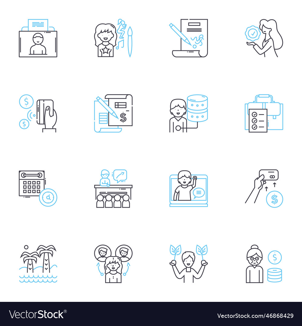 Assignment linear icons set task project Vector Image Assignment linear icons set task project Vector Image