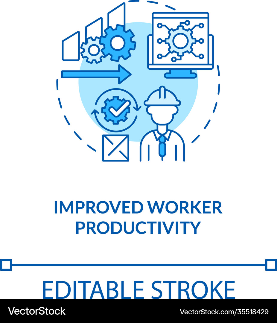Improved worker productivity concept icon Vector Image