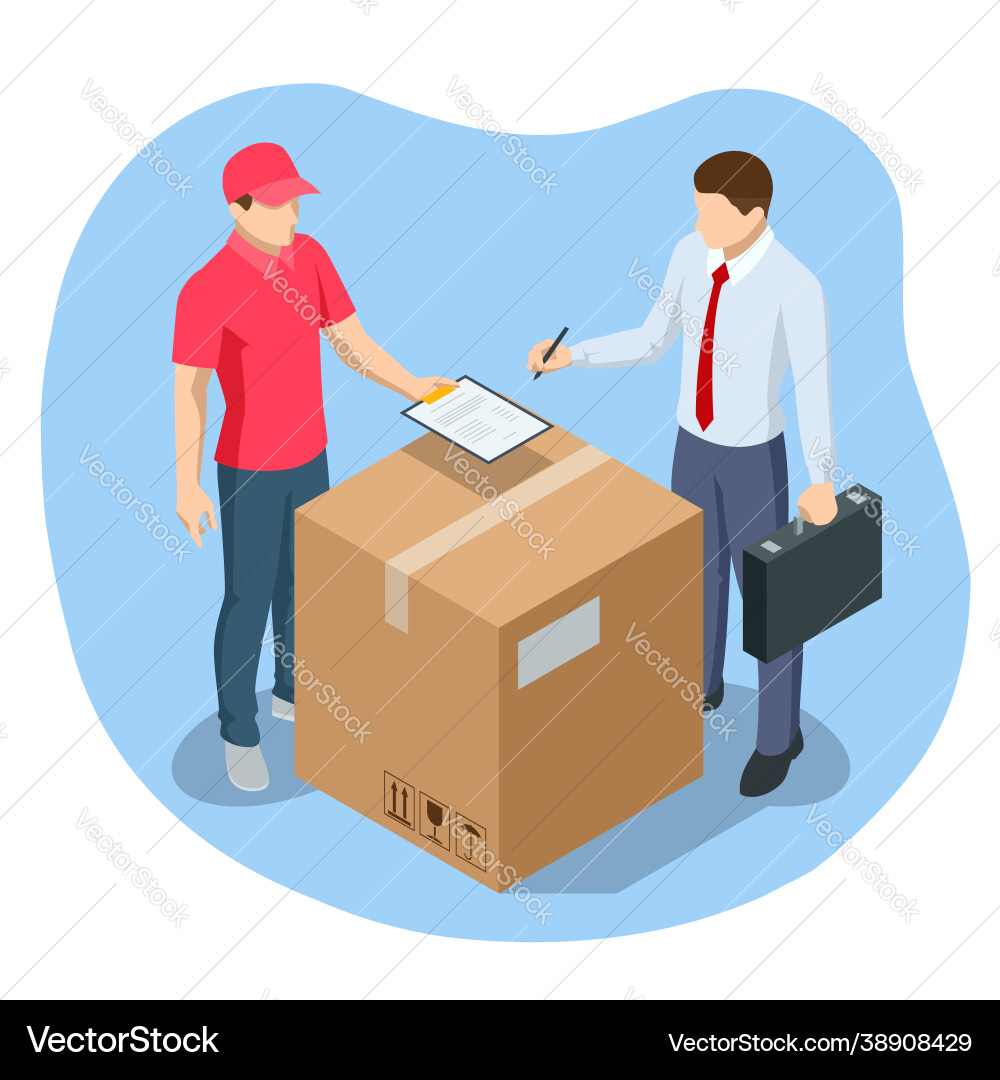 Isometric logistics and delivery concept delivery Vector Image
