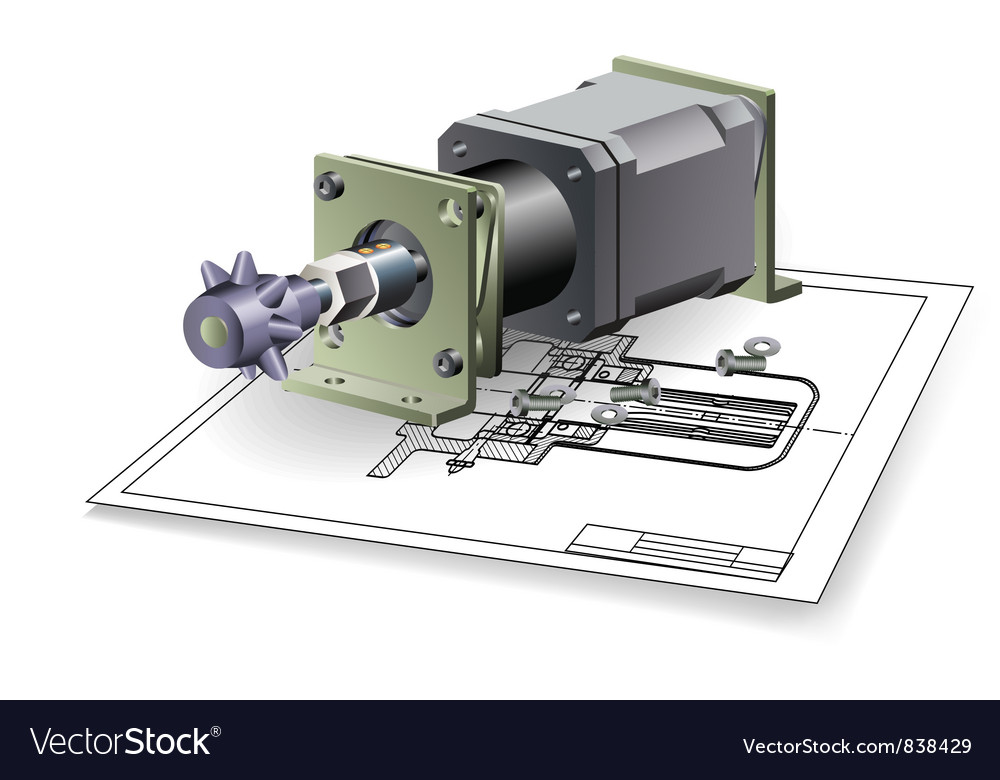 Machine engine assembly Royalty Free Vector Image
