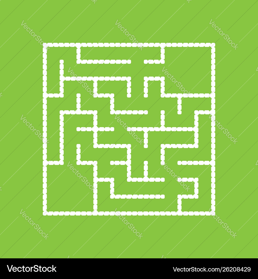 White square labyrinth with entrance and exit Vector Image