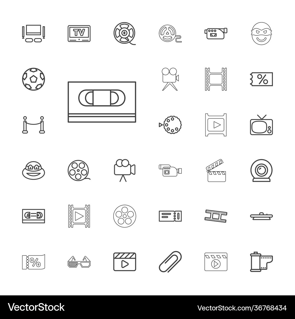 33 movie icons Royalty Free Vector Image - VectorStock