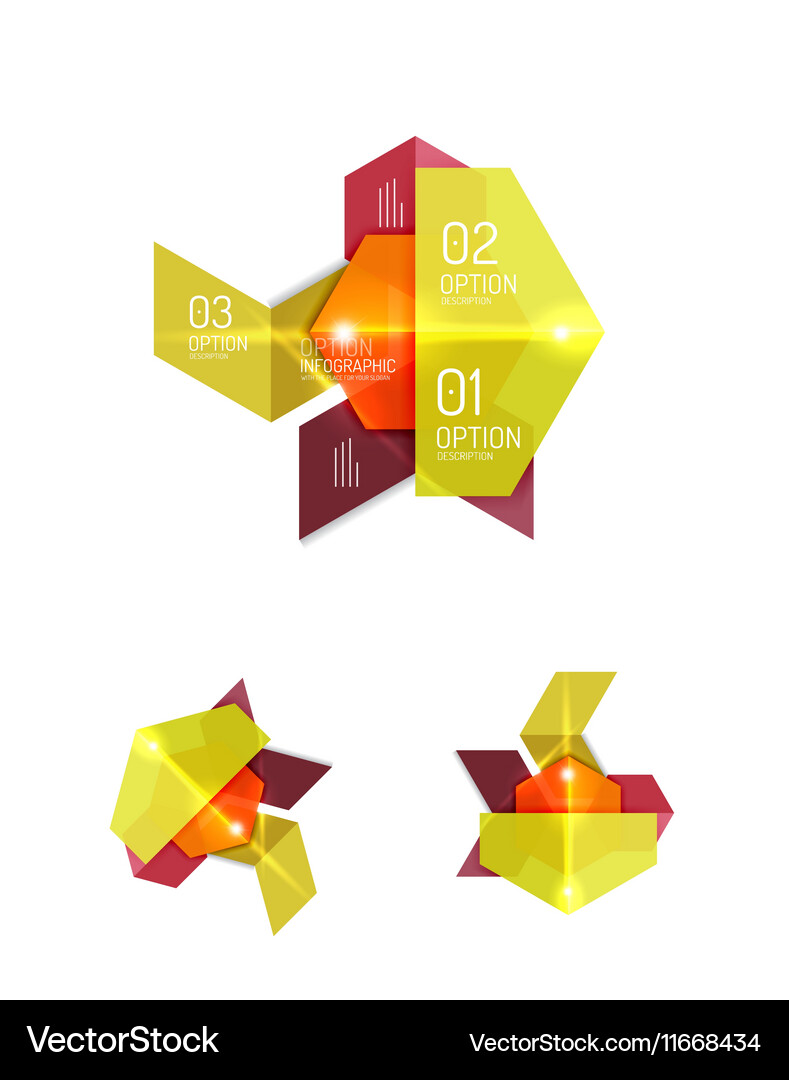 Abstract paper geometric infographic templates Vector Image