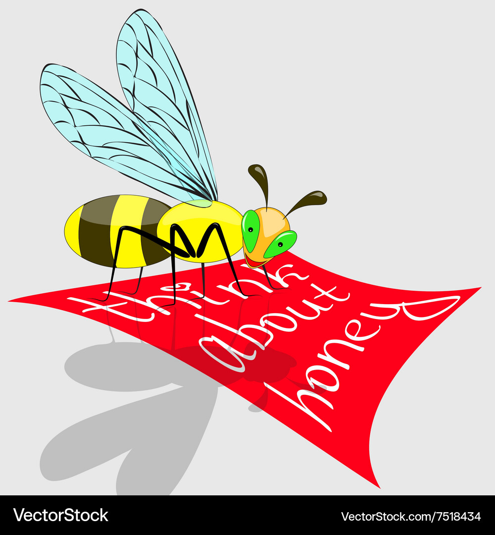 Bee think about honey Royalty Free Vector Image