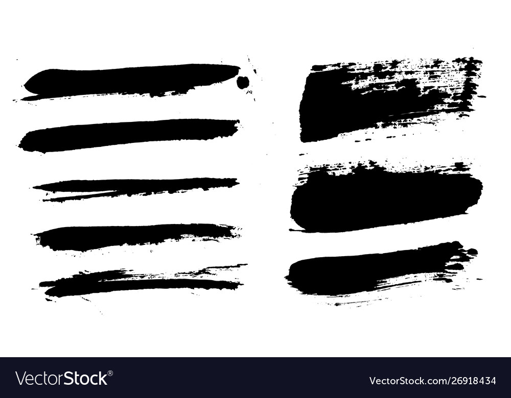 Brush strokes paintbrush set grunge Royalty Free Vector