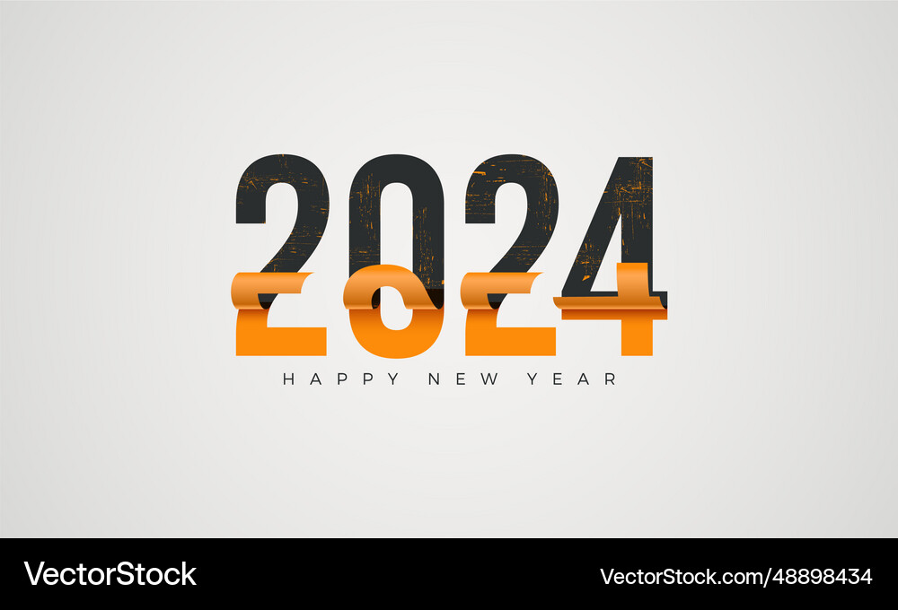 Happy new year 2024 numbers with unique Royalty Free Vector