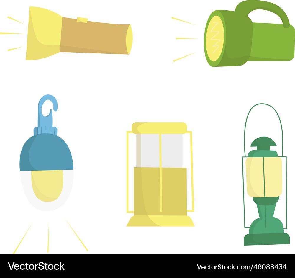 Set camping in doodle style Royalty Free Vector Image