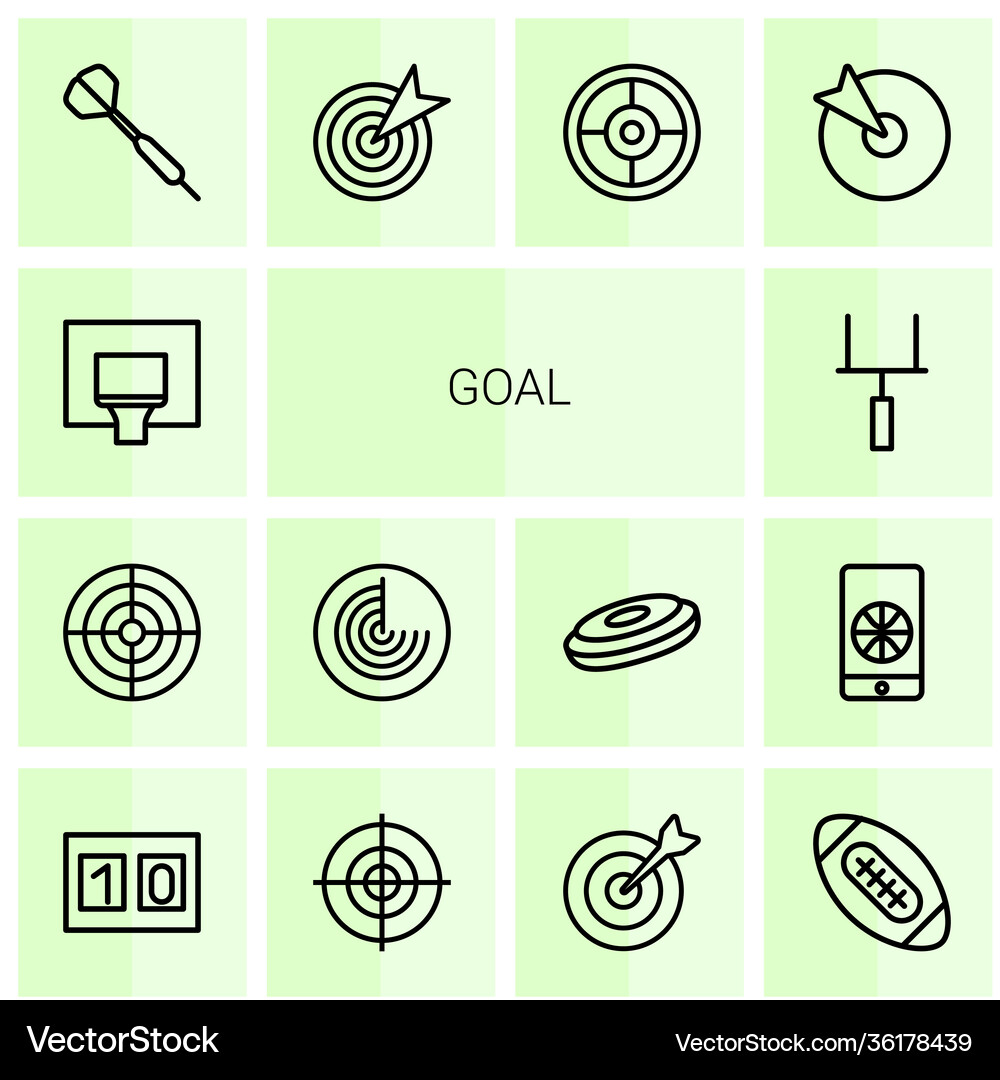 14 goal icons Royalty Free Vector Image - VectorStock