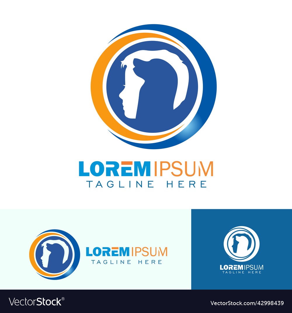 Boy and dog relation logo Royalty Free Vector Image Boy and dog relation logo Royalty Free Vector Image