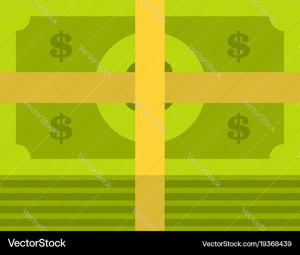 Bundle banknote icon flat style Royalty Free Vector Image