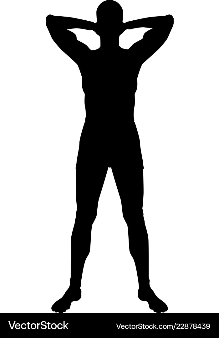 Concept relax sportsman doing exercise man holds Vector Image