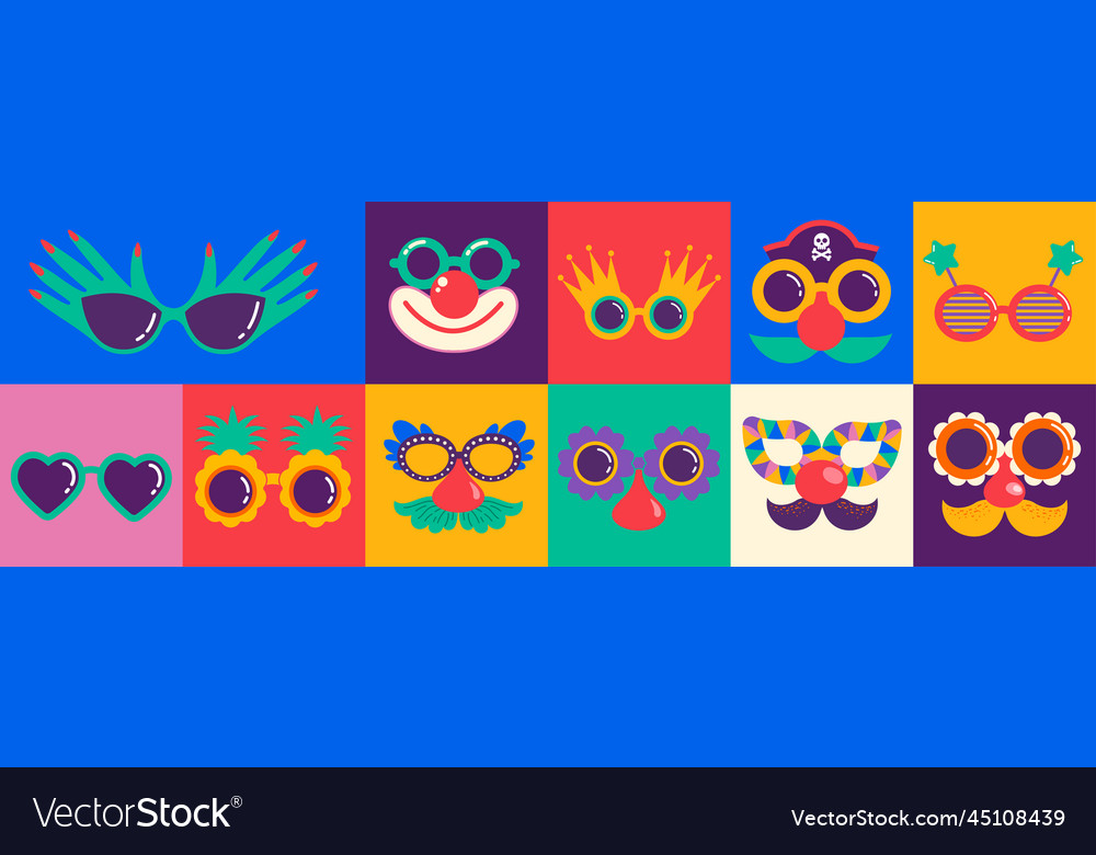 Quirky Funny And Groucho Nose Glasses Carnival Vector Image