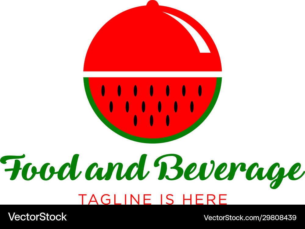 Watermelon food and beverages logo Royalty Free Vector Image