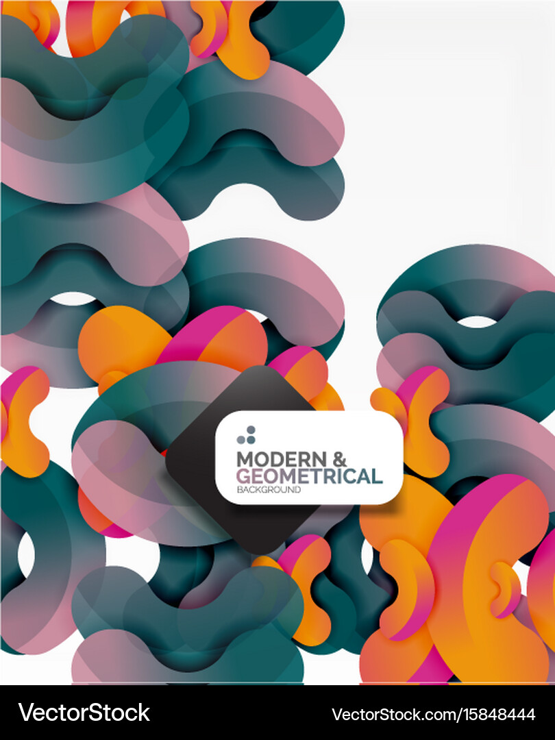 Abstract color geometric round shapes on white Vector Image