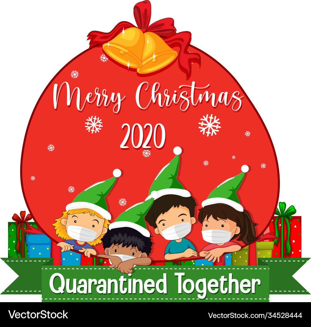 Christmas celebrating during covid19 Royalty Free Vector