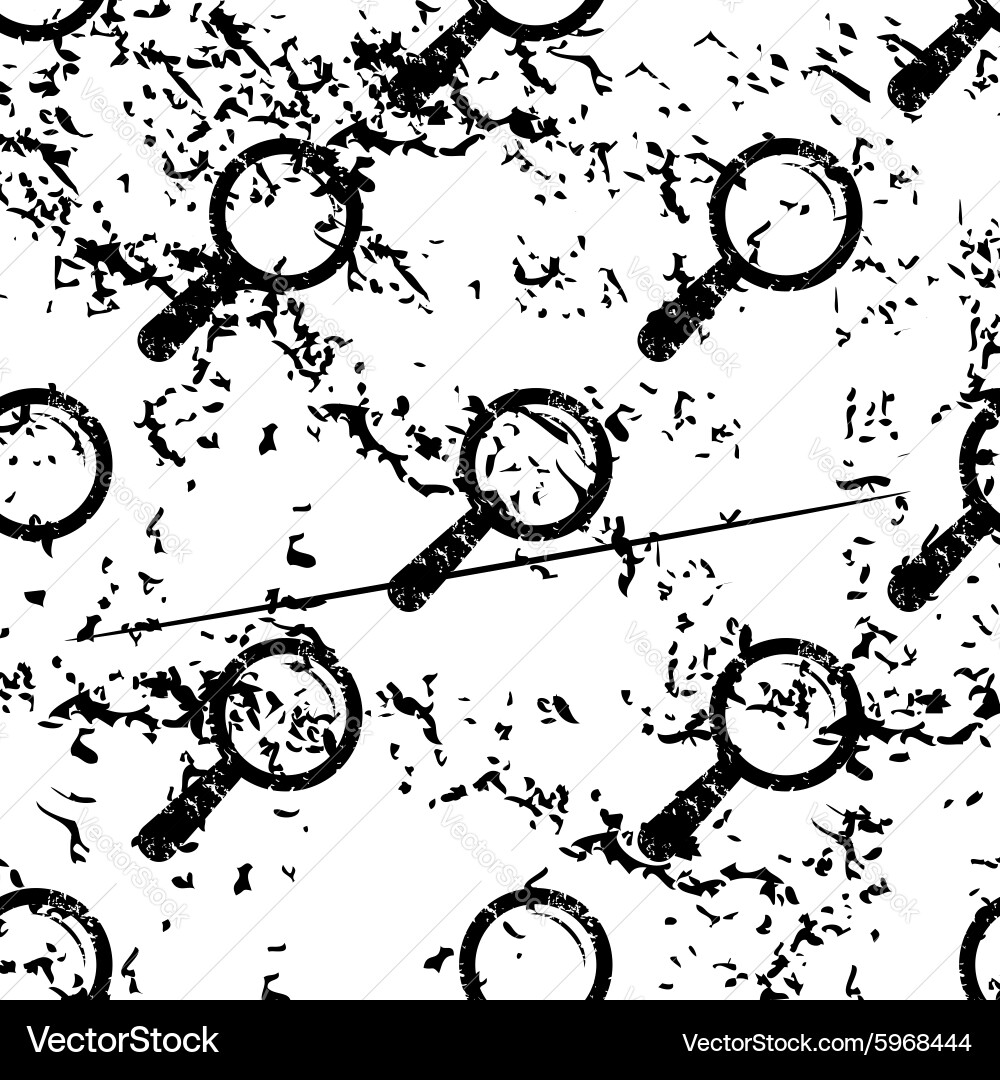 Magnifier pattern grunge monochrome Royalty Free Vector