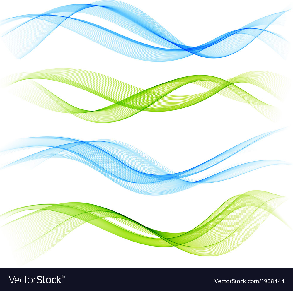 Set color wave Royalty Free Vector Image - VectorStock