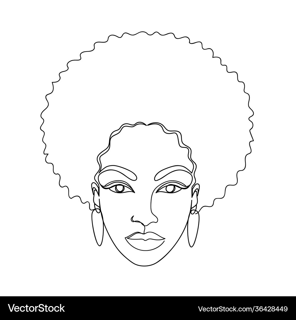 Afro american woman with abstract forms on white Vector Image