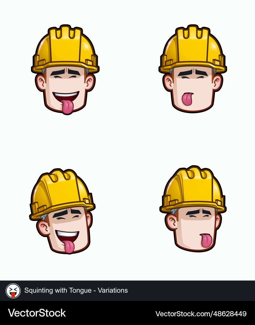 Construction worker - expressions - affection Vector Image