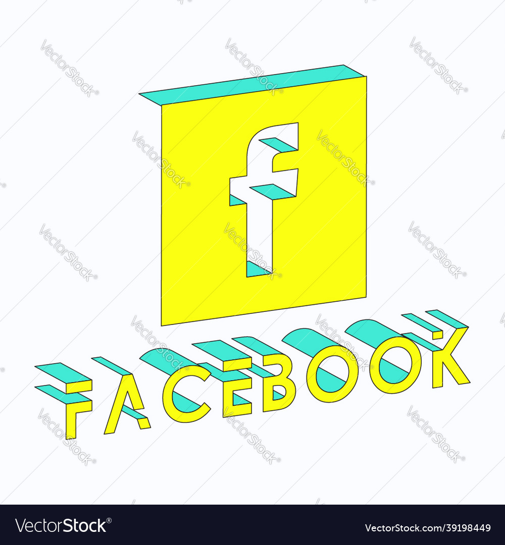 Facebook isometric Royalty Free Vector Image - VectorStock