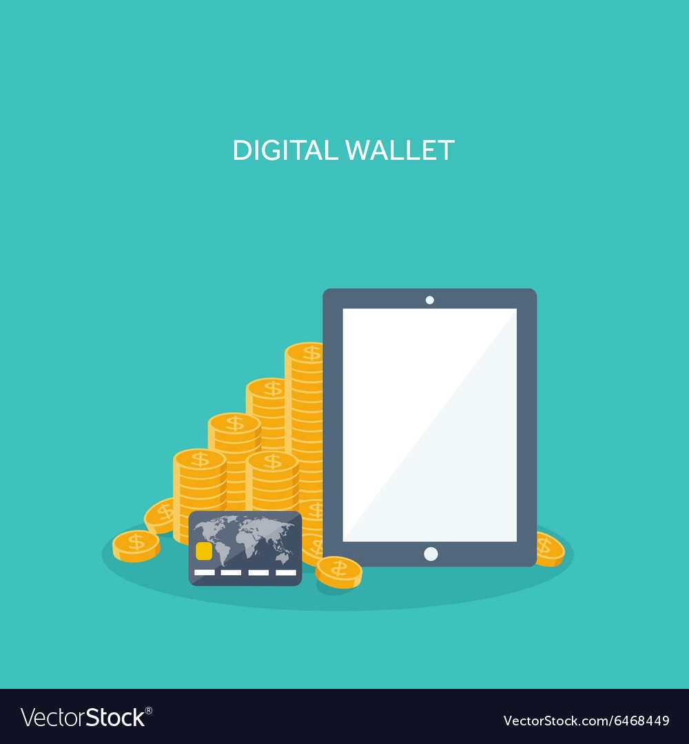 Flat header e-banking Royalty Free Vector Image