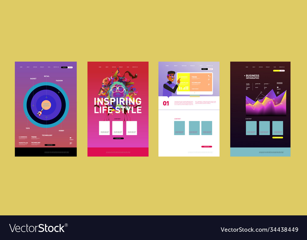 Presentation and website interface layout design Vector Image