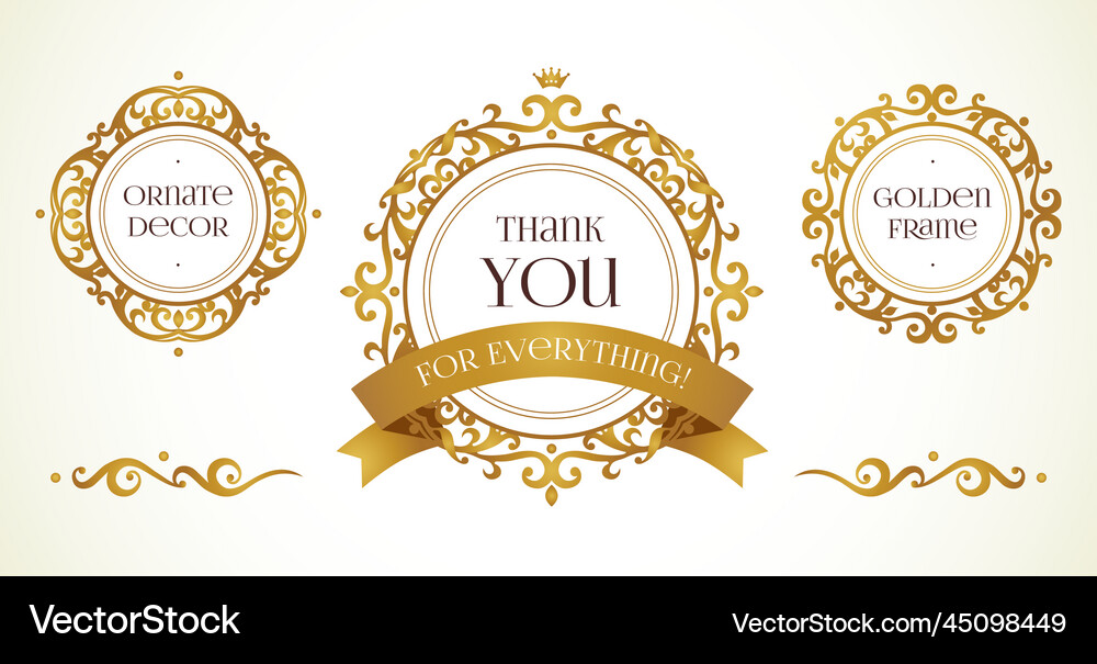 Set frames vignette for design Royalty Free Vector Image