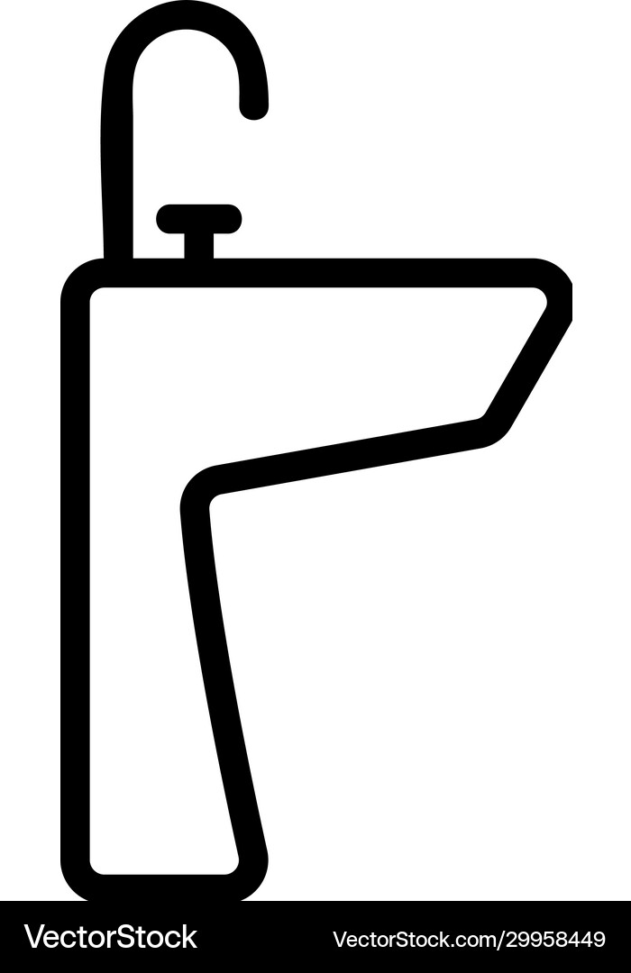 Sink icon isolated contour symbol Royalty Free Vector Image