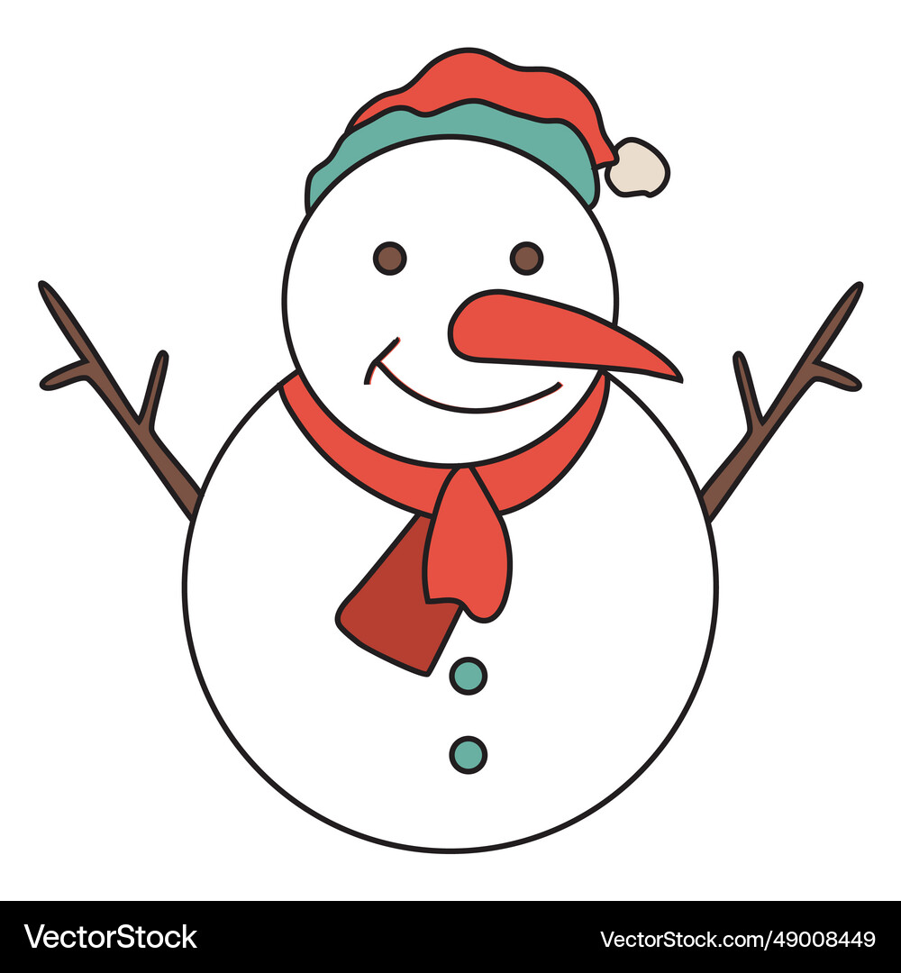 Snowman cartoon icon 32 Royalty Free Vector Image