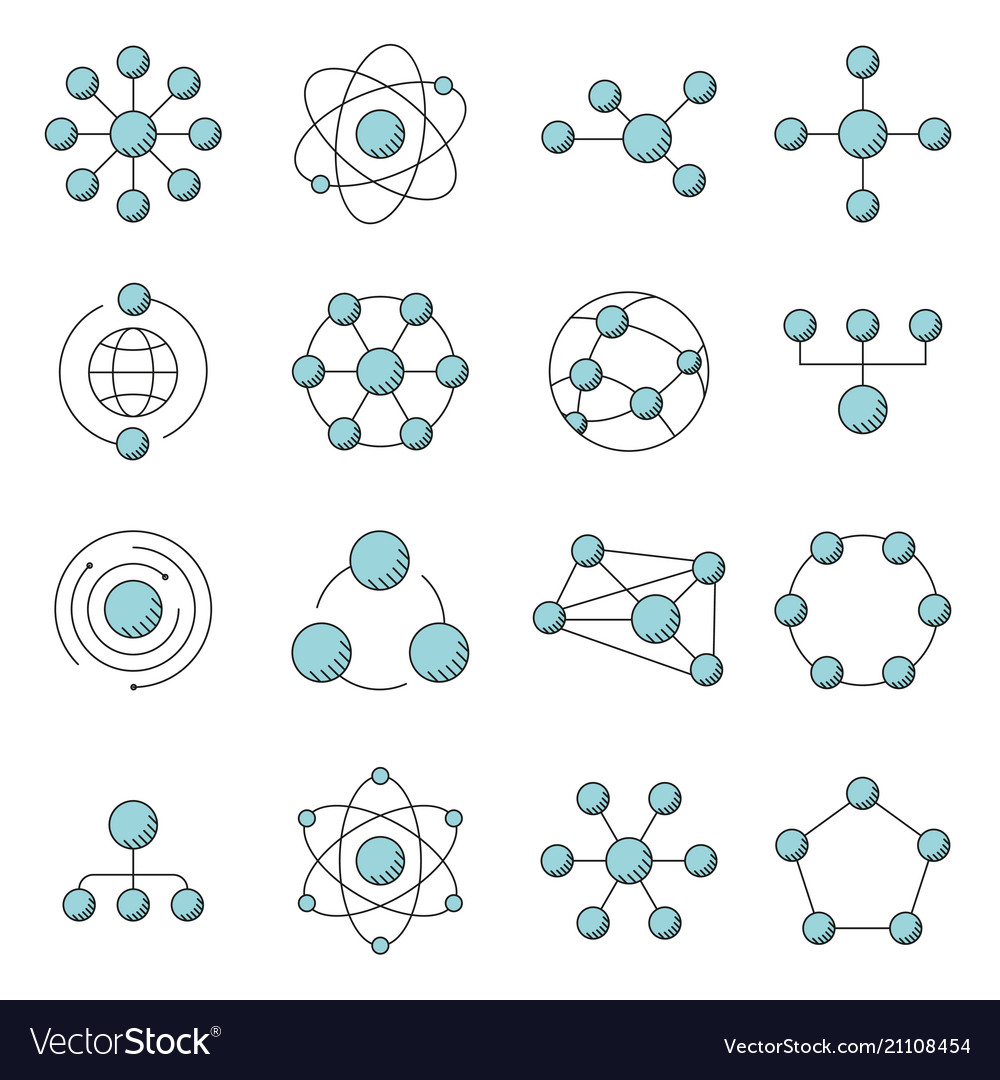 Molecule Model Line Set Structure Royalty Free Vector Image