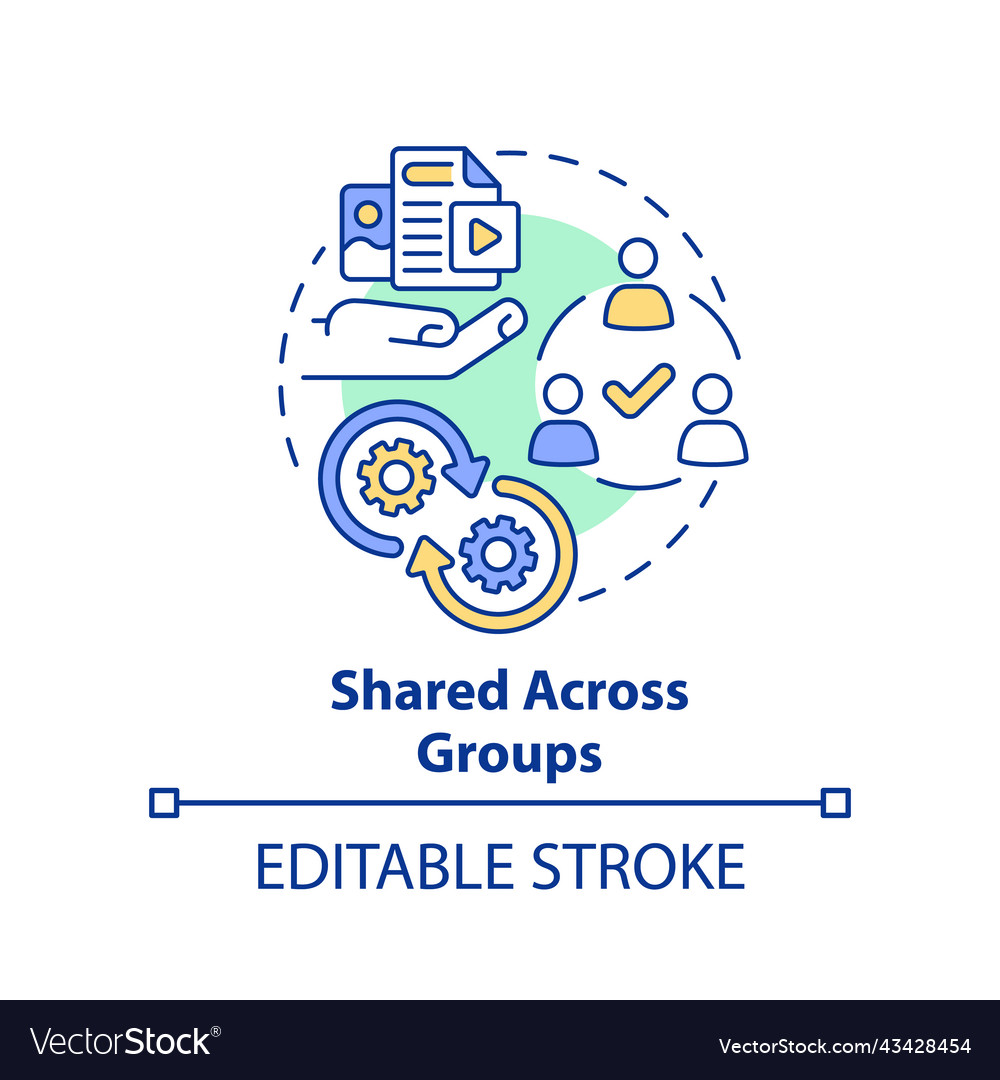Shared across groups concept icon Royalty Free Vector Image Shared across groups concept icon Royalty Free Vector Image