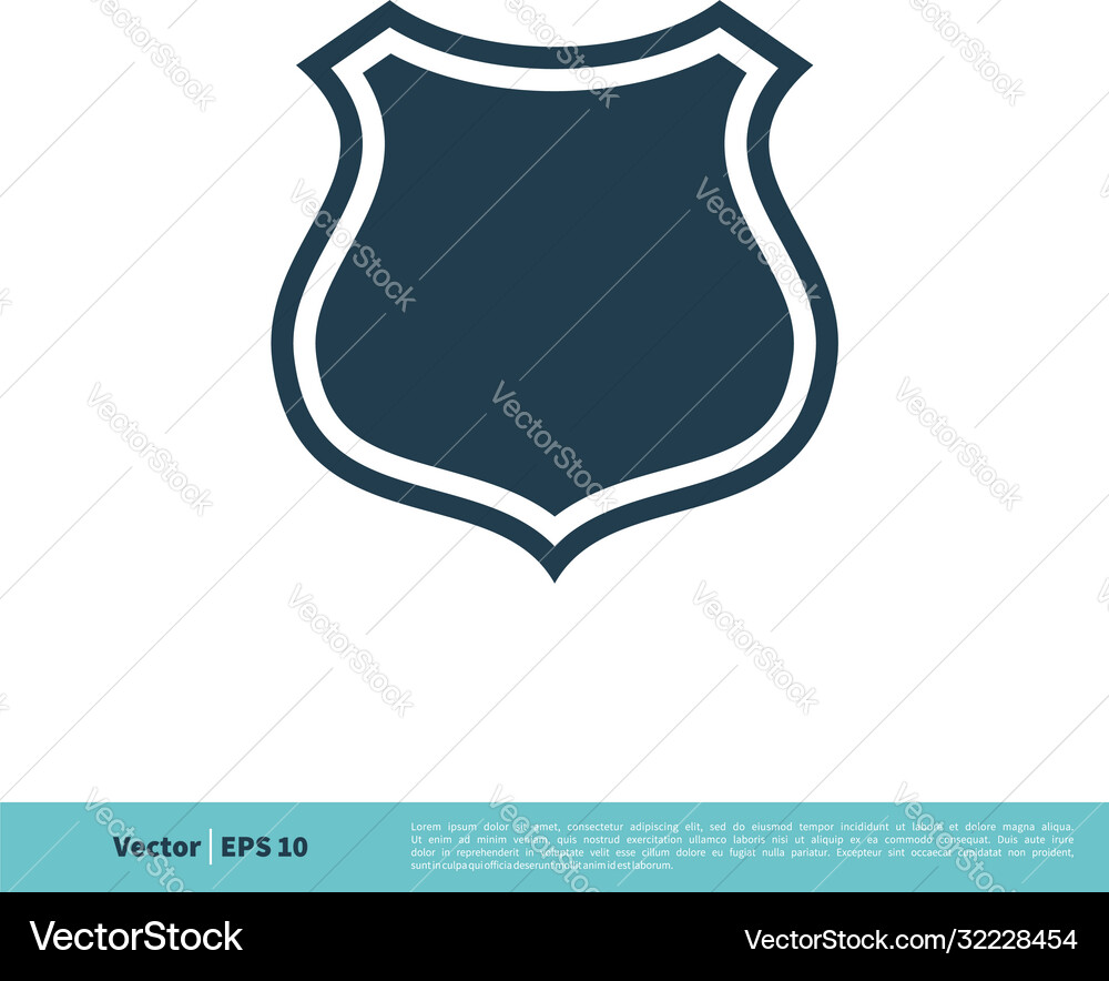Shield insignia heraldic icon logo template Vector Image