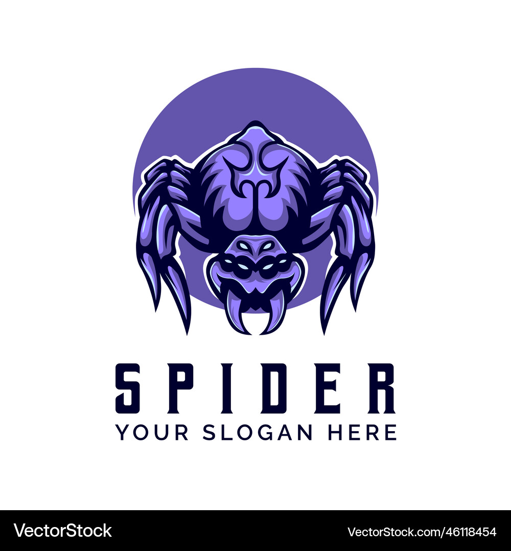 Spider mascot logo design template Royalty Free Vector Image