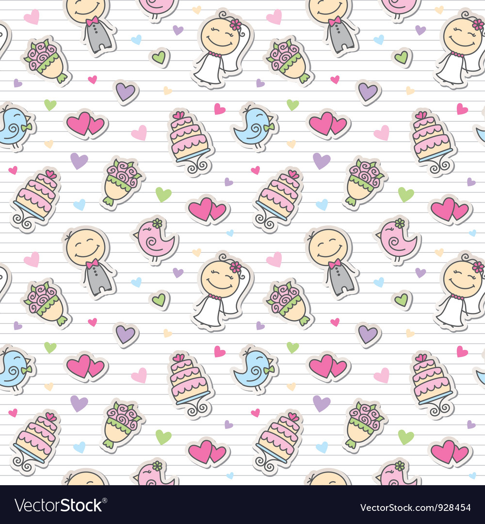 Wedding pattern Royalty Free Vector Image - VectorStock