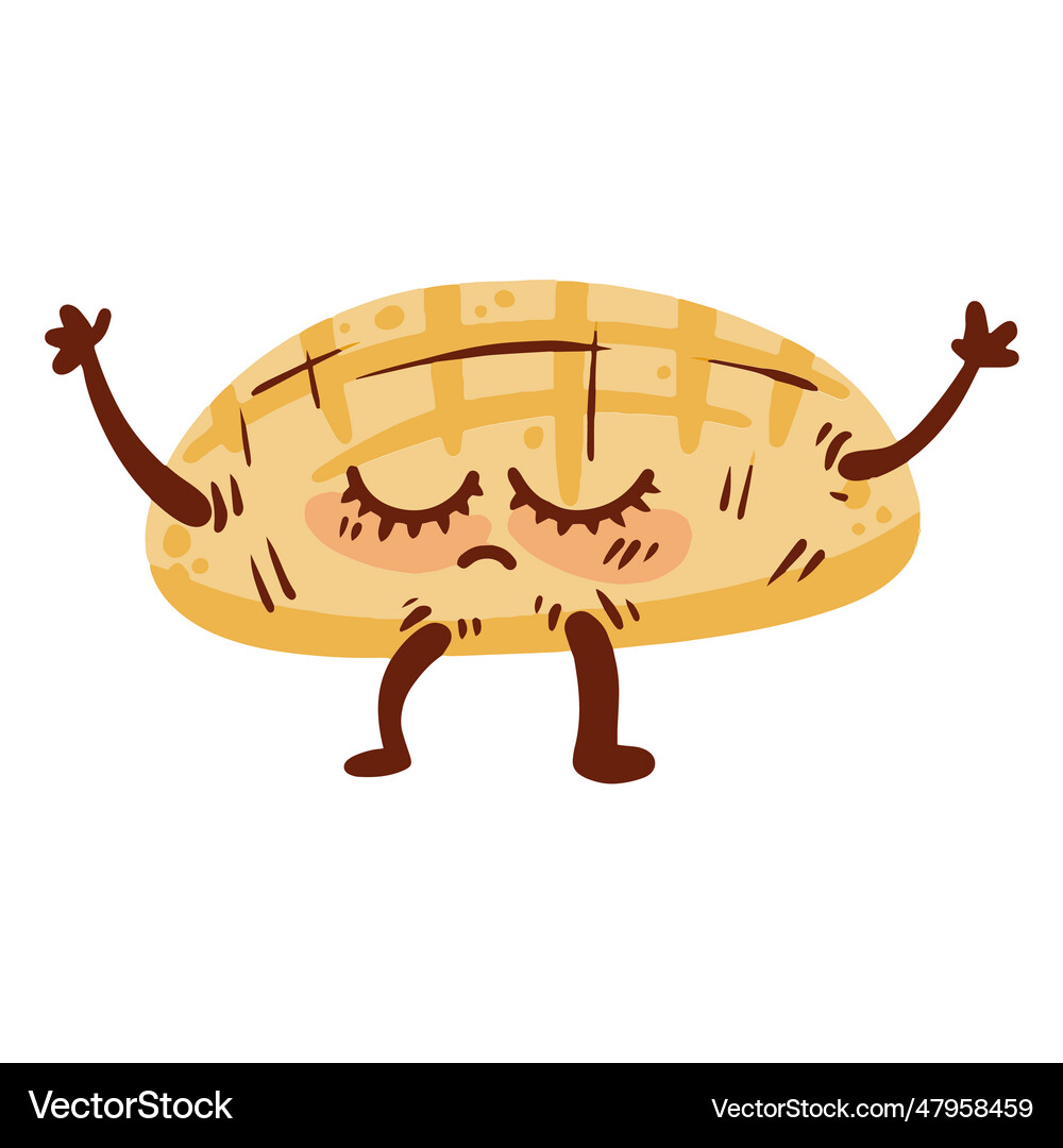 Bread skull cartoon icon Royalty Free Vector Image