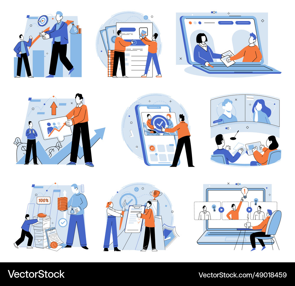 Business deal visually depict Royalty Free Vector Image