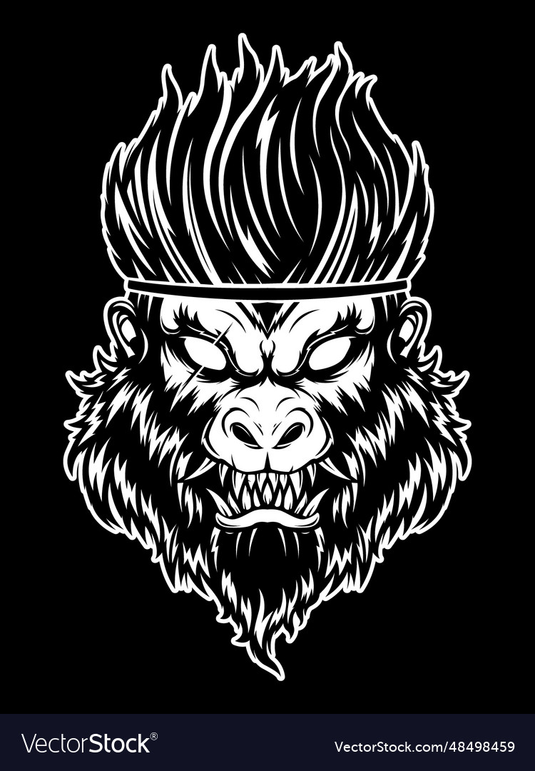 Monkey head Royalty Free Vector Image - VectorStock