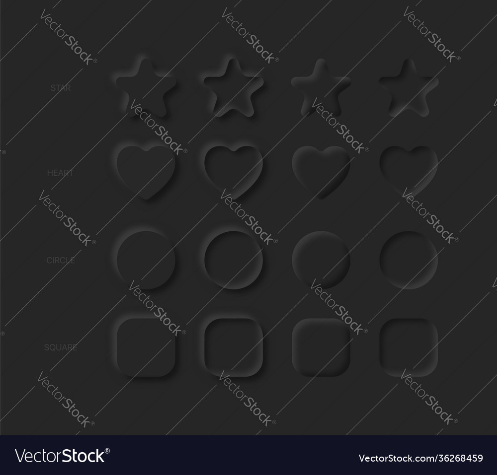 Neumorphic basic design elements rounded star Vector Image