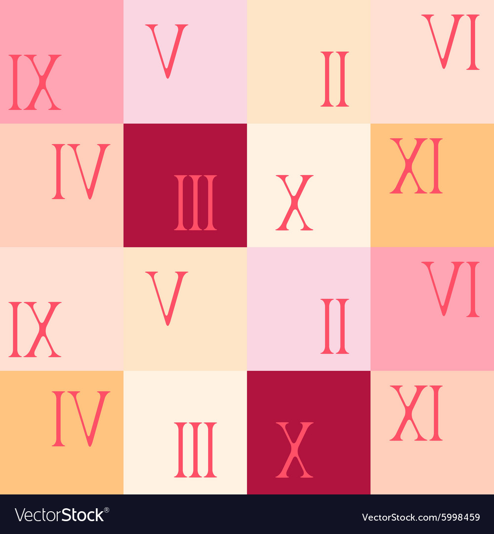 Seamless background with roman numerals Royalty Free Vector