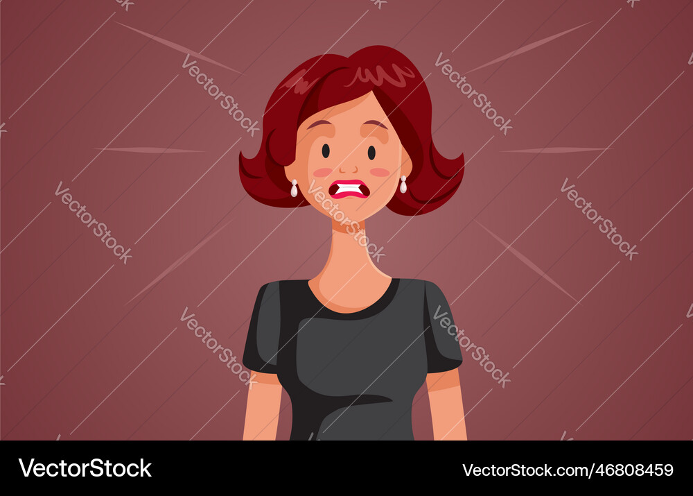 Stressed woman feeling anxious and desperate Vector Image