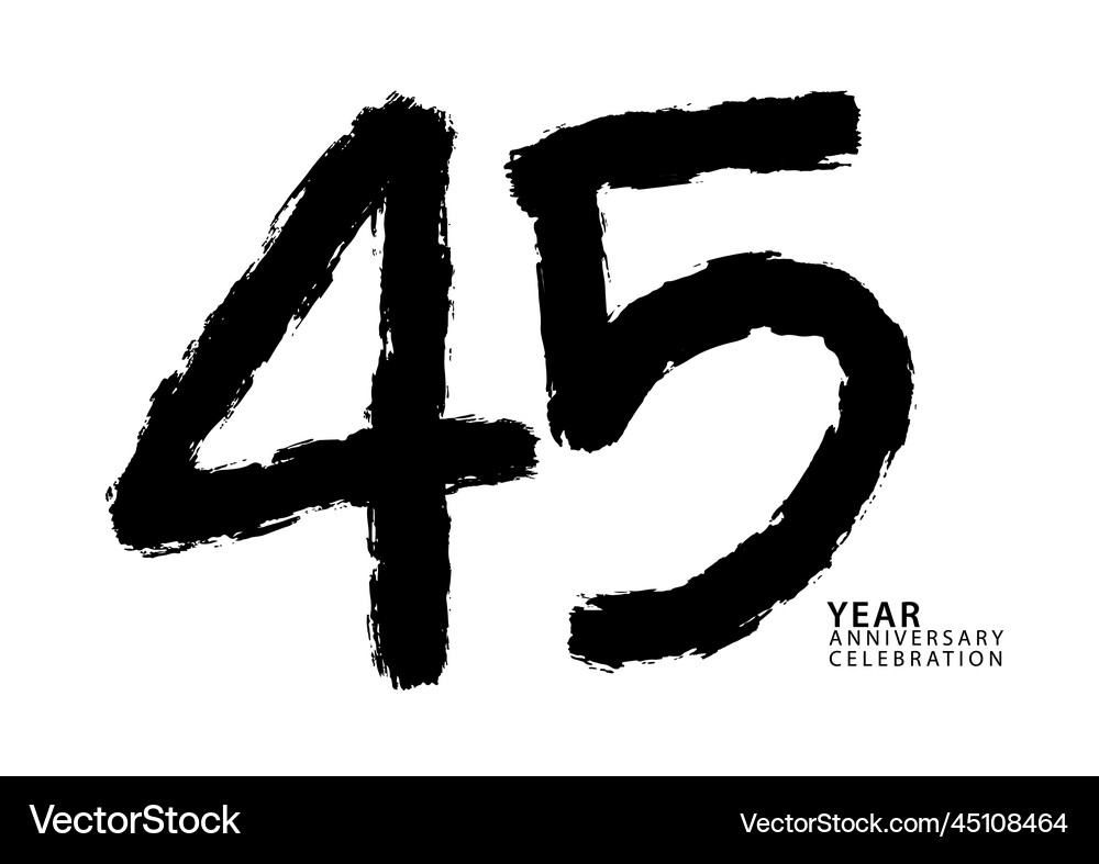 45 year anniversary celebration black color Vector Image