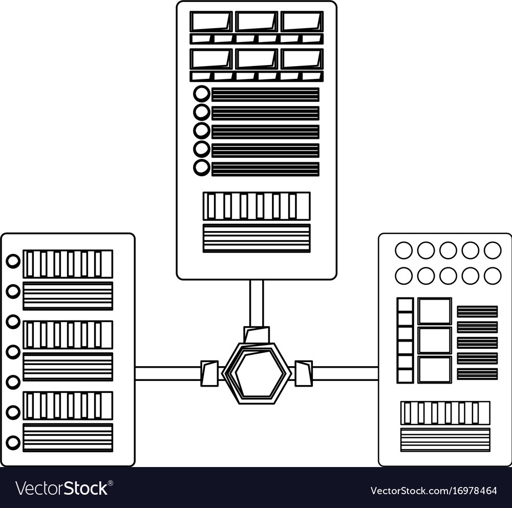 Database servers storages Royalty Free Vector Image