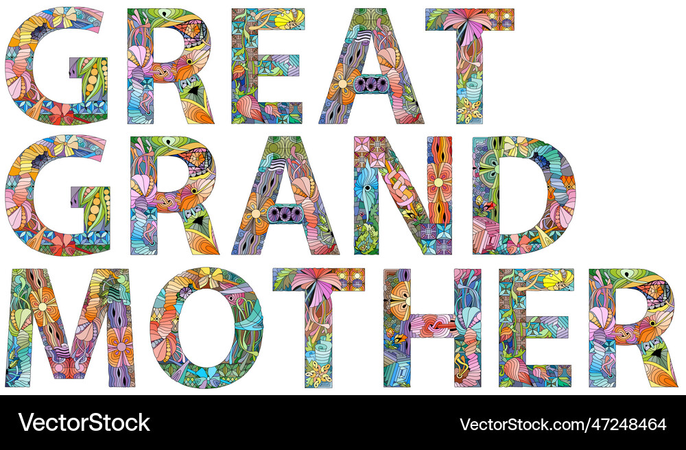 Great grandmother hand drawn modern design Vector Image