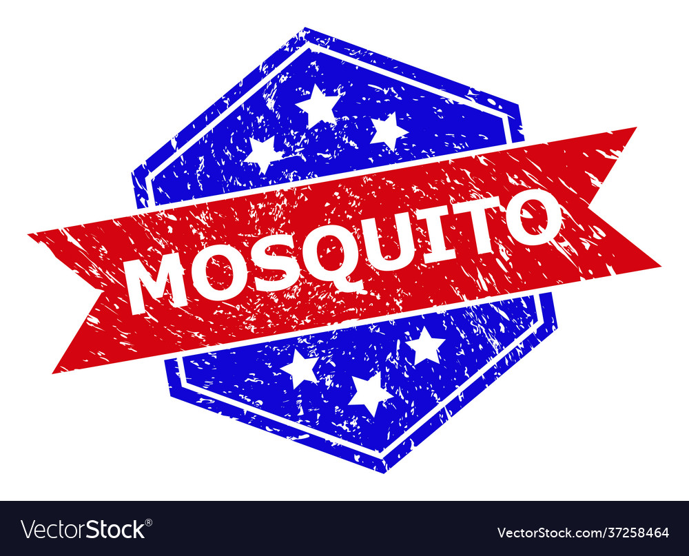 Hexagon bicolor mosquito rubber stamp with rubber Vector Image Hexagon bicolor mosquito rubber stamp with rubber Vector Image